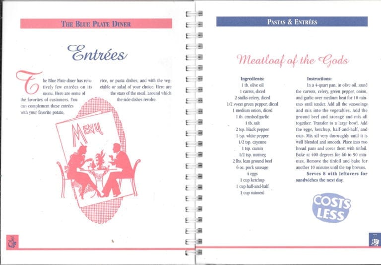 Blue Plate Diner Cookbook, 1999, First Edition, First Printing