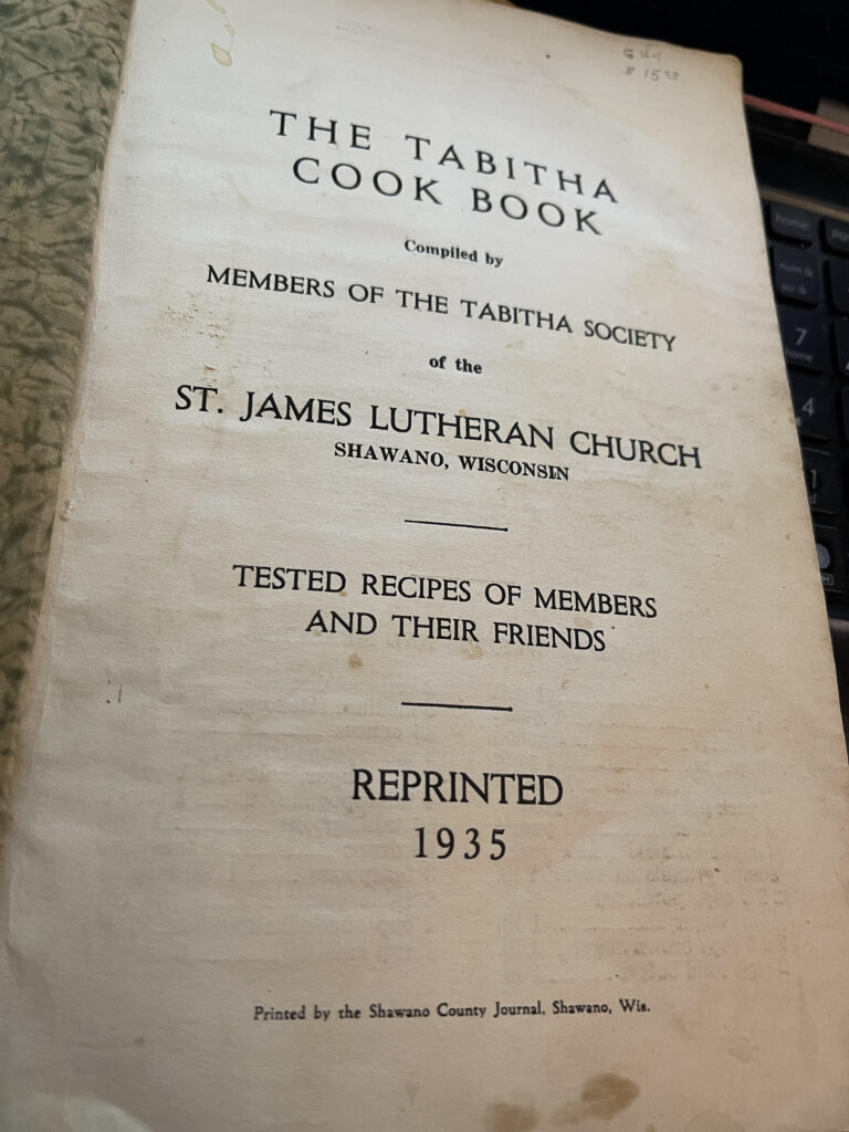 Tabitha Cook Book, 1925, St. James Lutheran, Shawno, Wisconsin